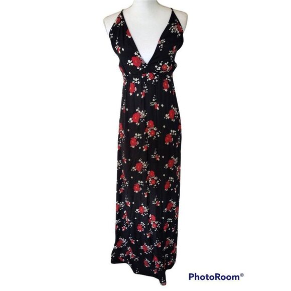 Flynn Skye | Dresses | Flynn Skye Floral Deep V Open Back Slip Maxi ...